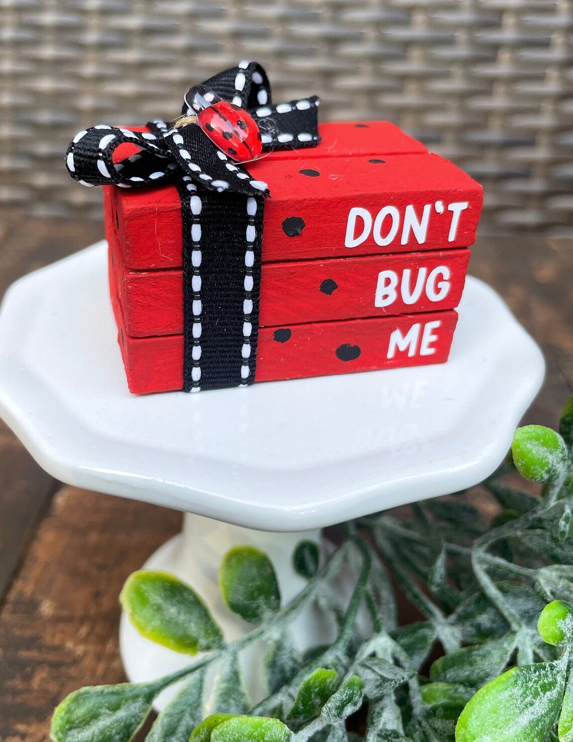 Miniature Book Stack/ladybugs - Etsy