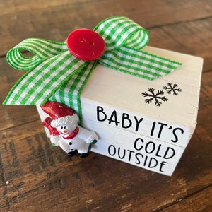 Snowman Book Stack, Christmas Tiered Tray, Winter Bookstack - Etsy