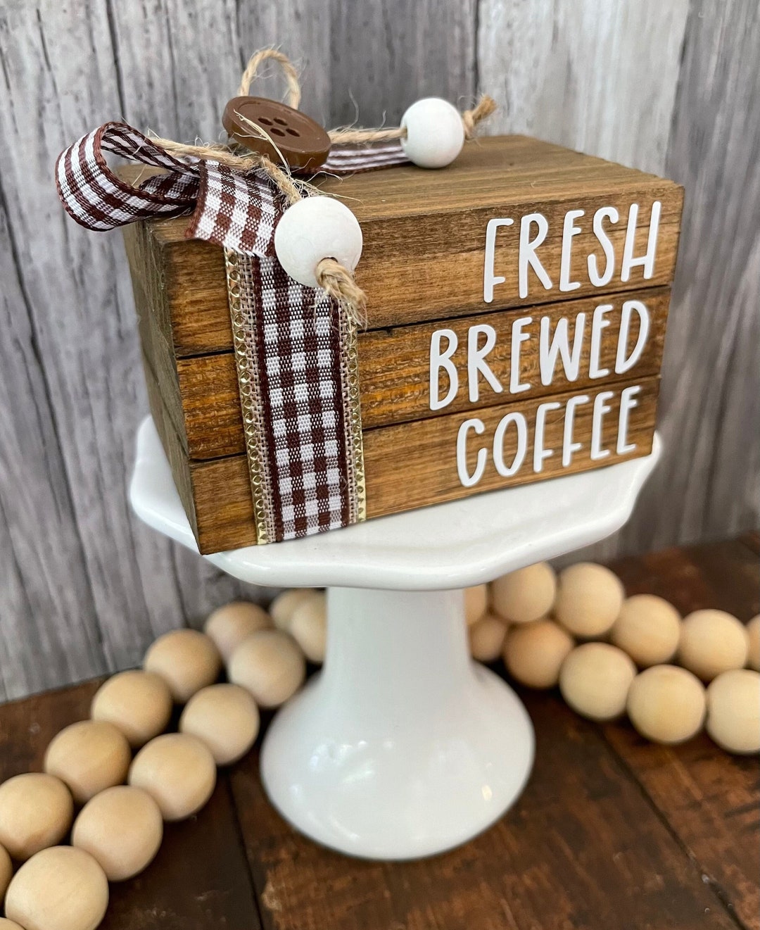 Coffee Book Stack, Tiered Tray Decor, Fresh Brewed Coffee - Etsy