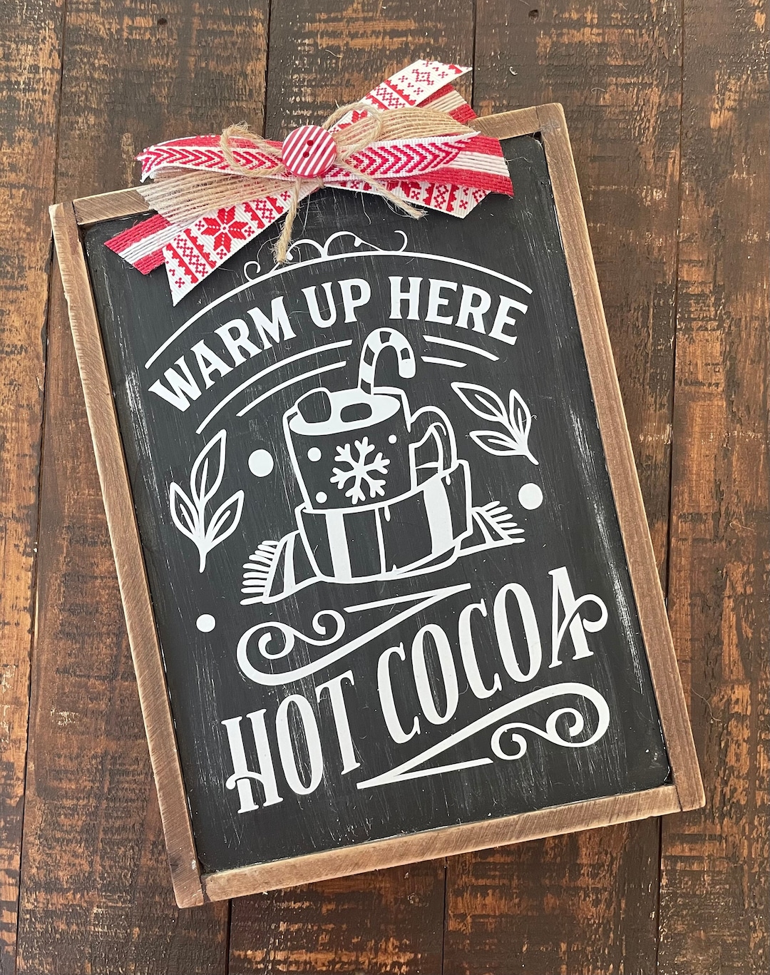 Hot Cocoa Standing Sign Hot Cocoa Bar Christmas Wood Sign - Etsy