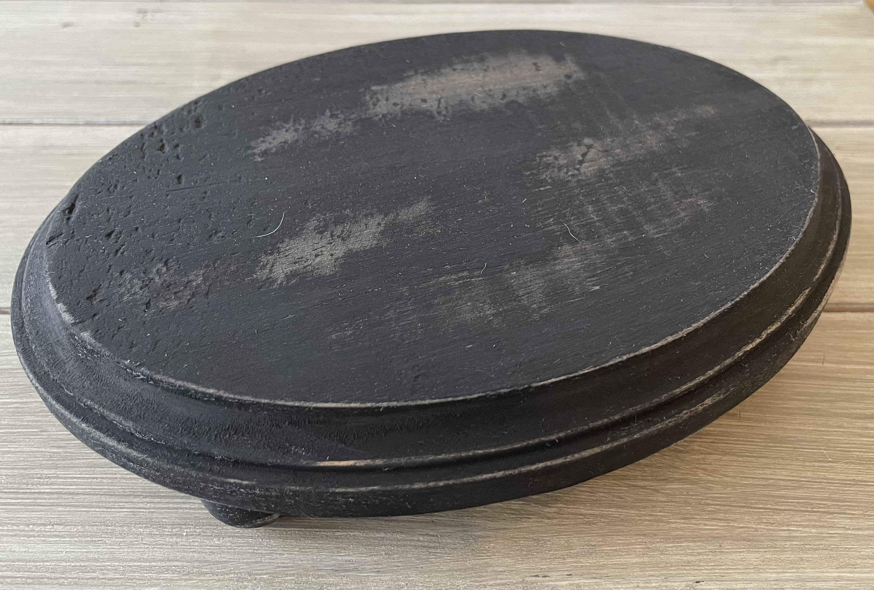 Wood Riser Display Stand Distressed Black 7 Oval - Etsy
