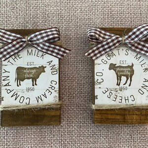 SET of 2 Farmhouse Style Magnets, Wooden Refrigerator Magnets ...