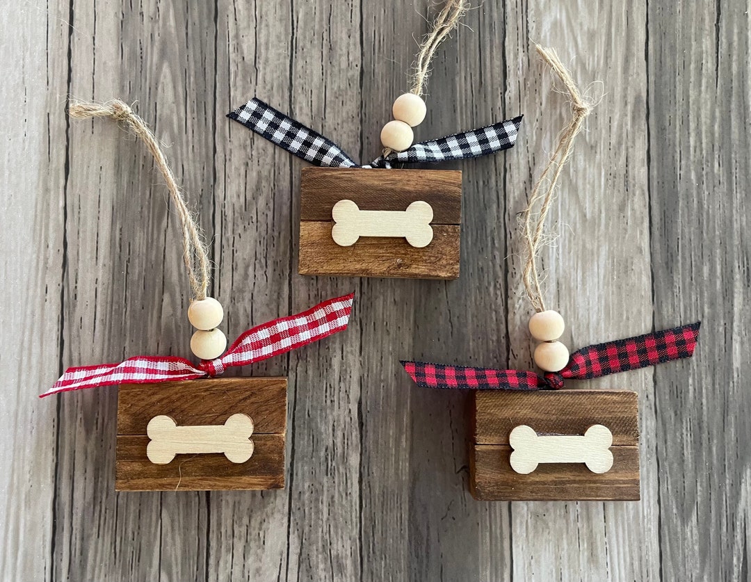 Set of 3 Mini Dog Bone Ornaments - Etsy