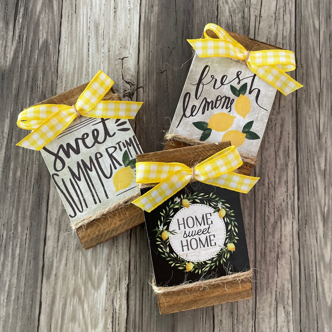 Lemon Refrigerator Magnets, Wood Farmhouse Magnets, Summer Decor - Etsy
