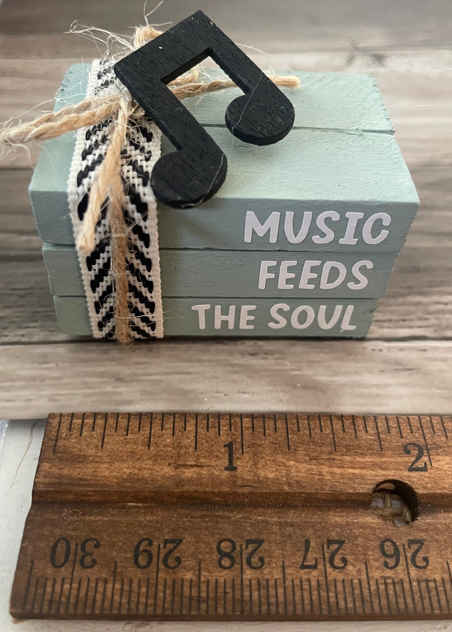 MINIATURE Book Stack/music Feeds the Soul - Etsy