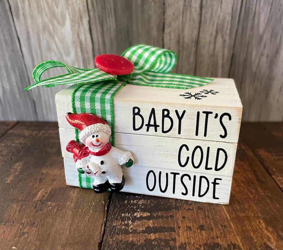 Snowman Book Stack, Christmas Tiered Tray, Winter Bookstack - Etsy