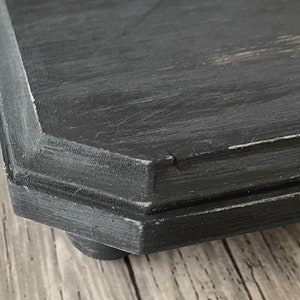 Black Distressed Wood Riser With Cut Corners, Display Stand, 5" X 7" - Etsy
