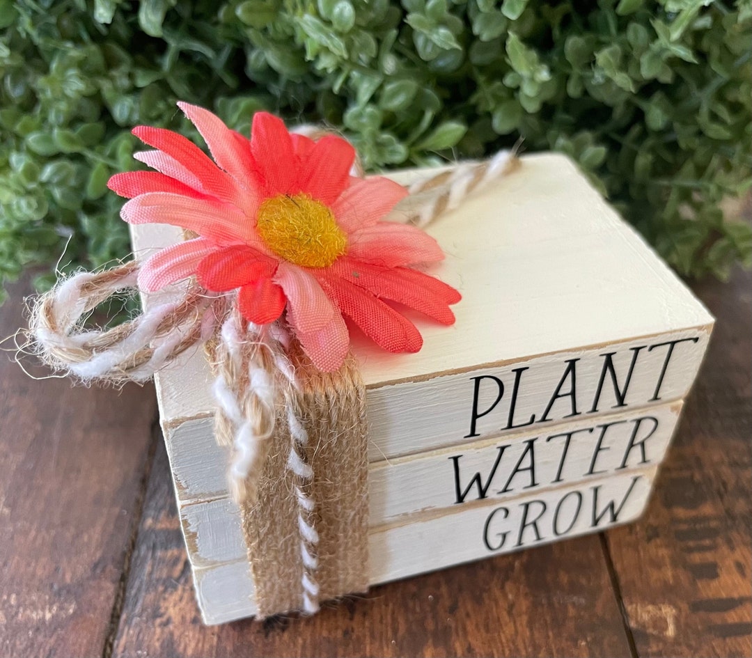 Flower Garden Book Stack, Spring Tiered Tray Decor - Etsy