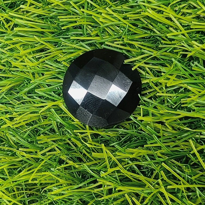25 MM Checker Cut Big Size Round of Black Onyx - 30.40 Carat 1 Pc. - Etsy