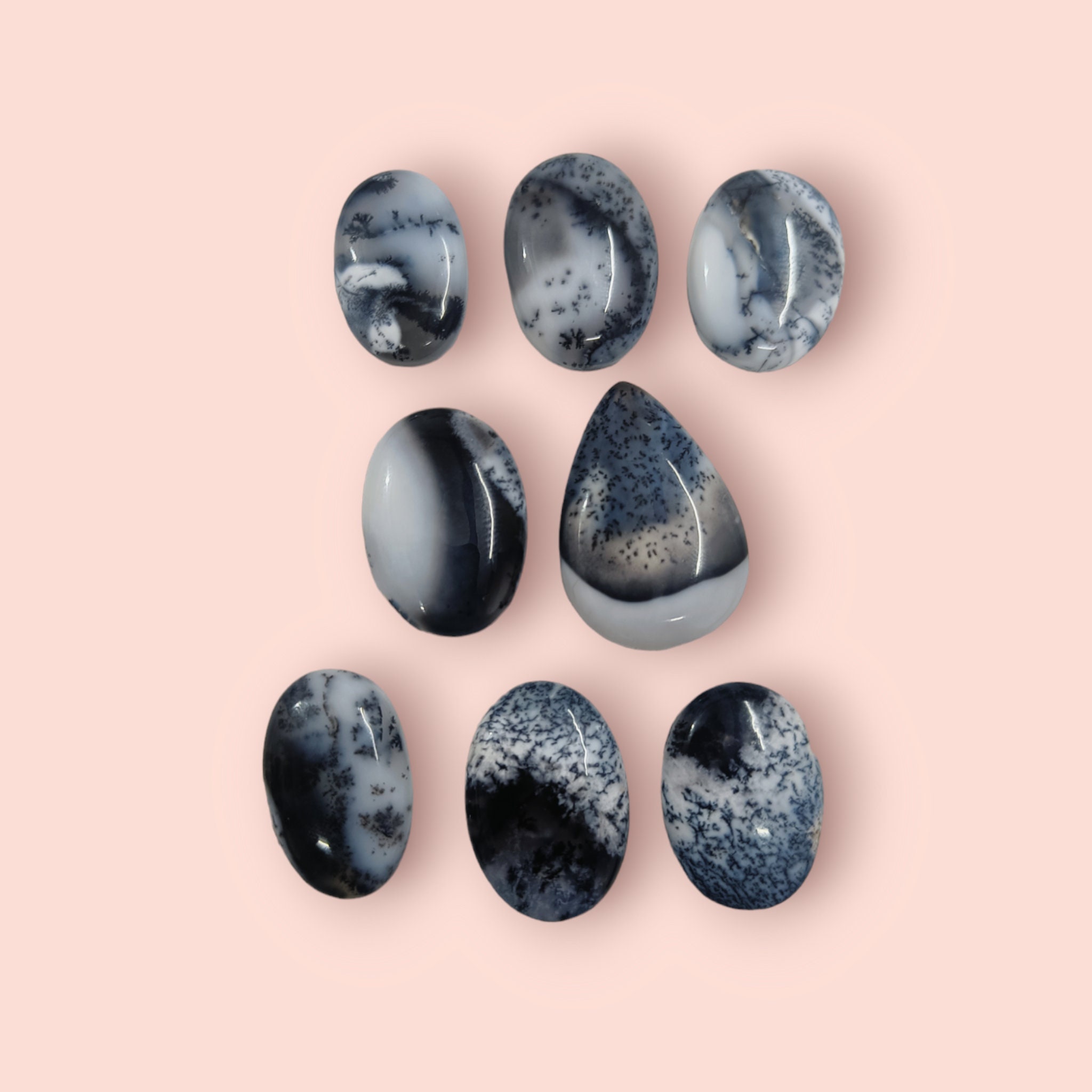 ONE Polished Dendritic Agate, Natural Dendritic Agate, Cabochon Dendritic Agate, Dendritic Agate ...