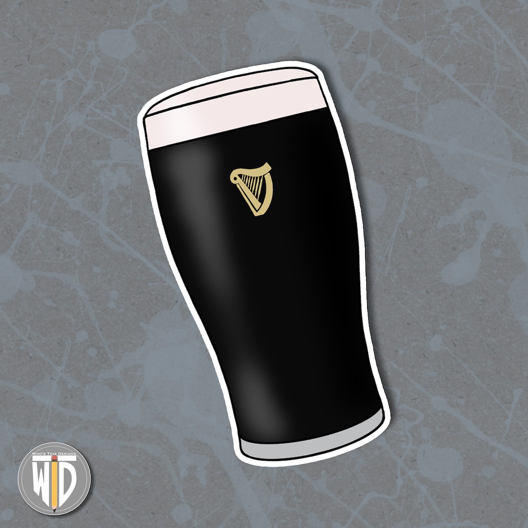 Guinness Illustrated Vinyl Sticker - Etsy