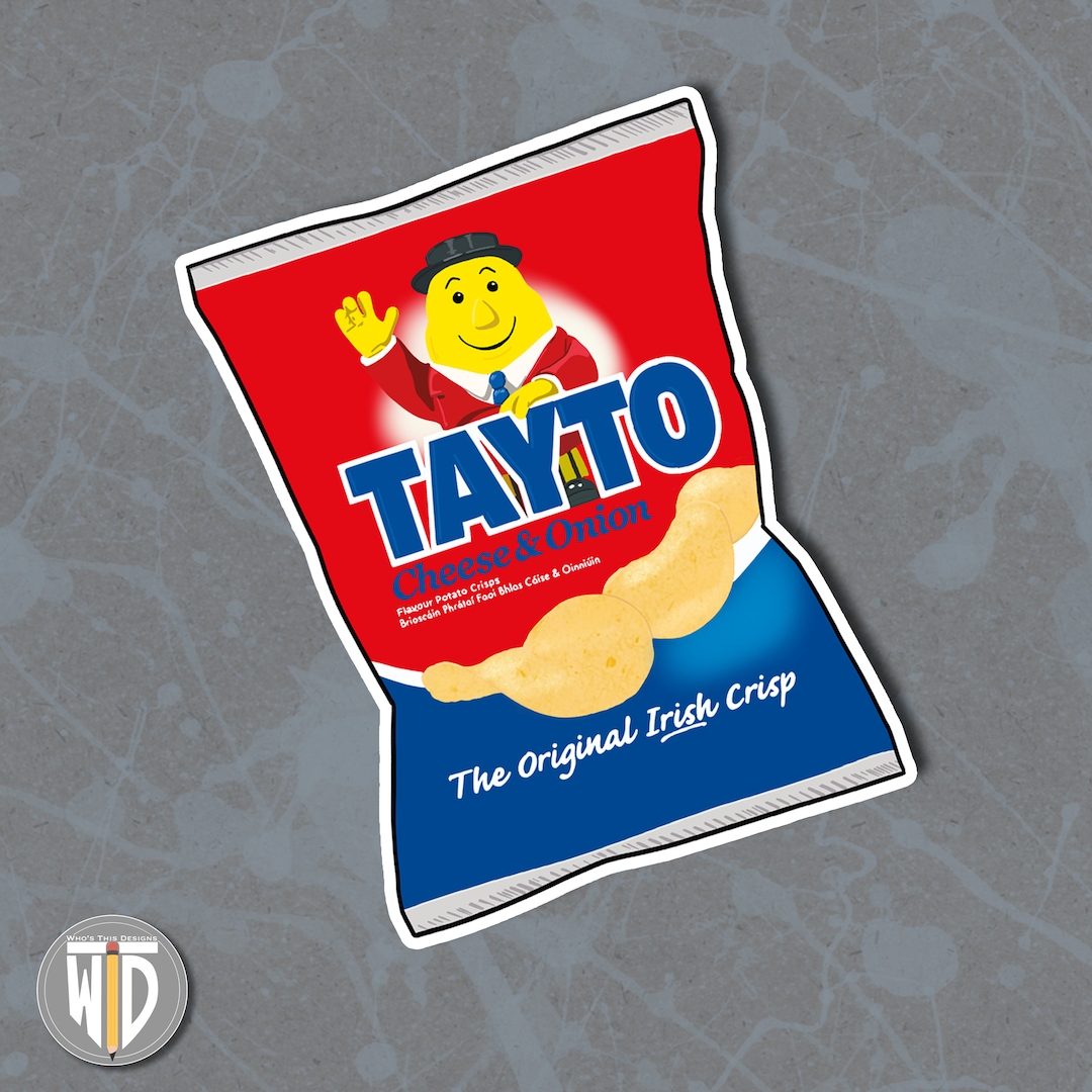 Tayto Illustrated Vinyl Sticker - Etsy