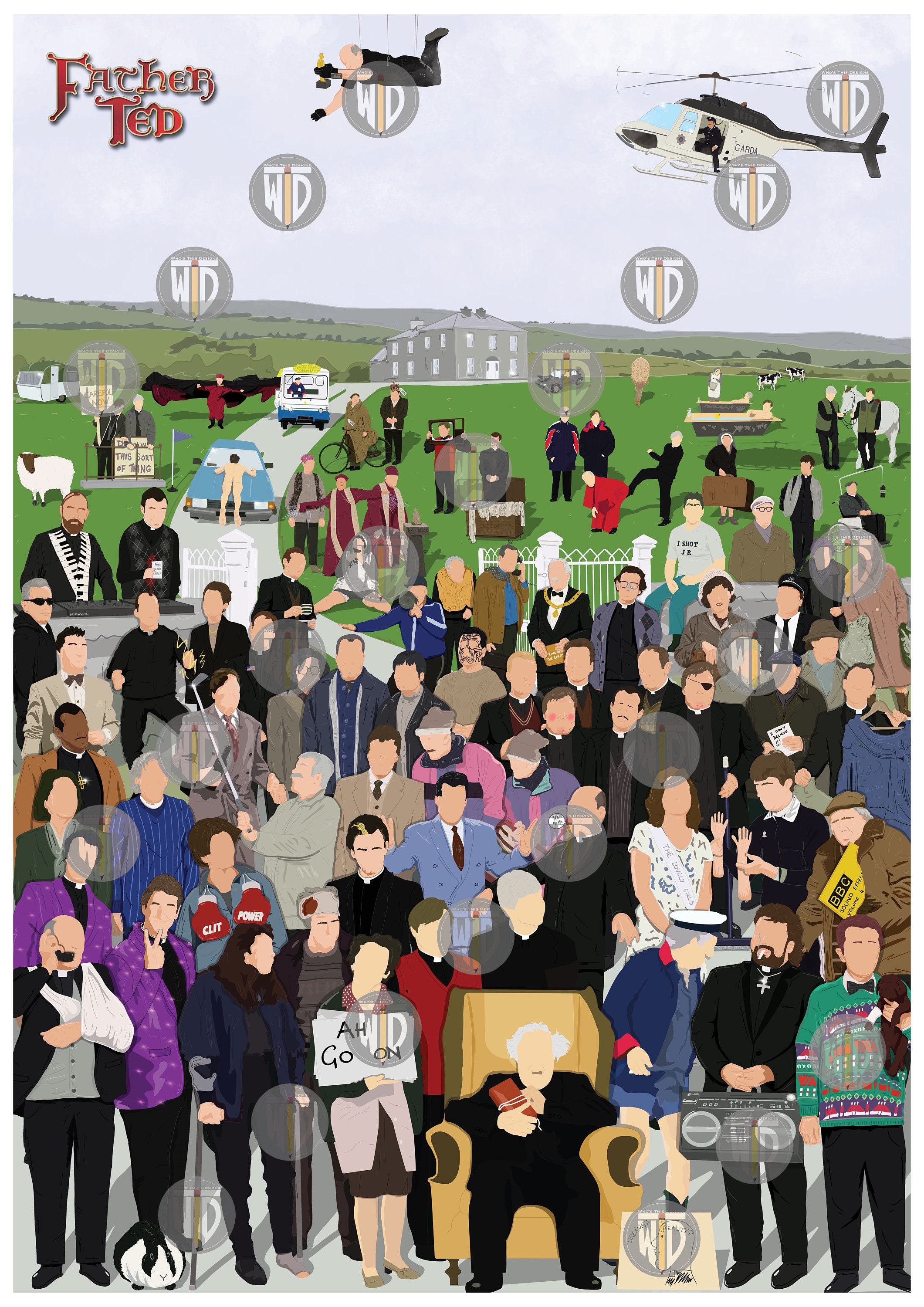 Fr. Ted - All Characters & Best Moments - Poster - Etsy