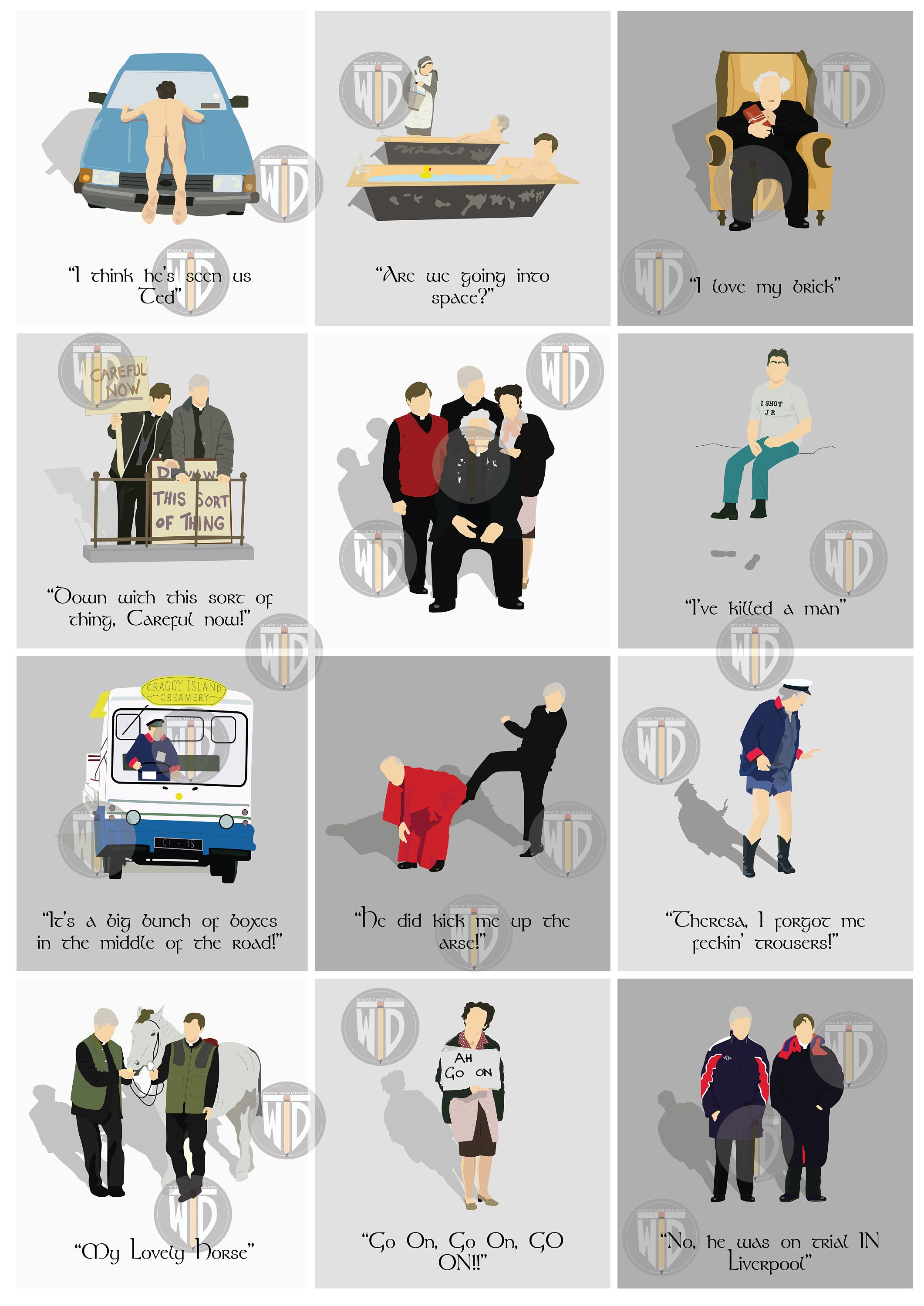 Fr. Ted Characters & Best Moments - Poster - Etsy