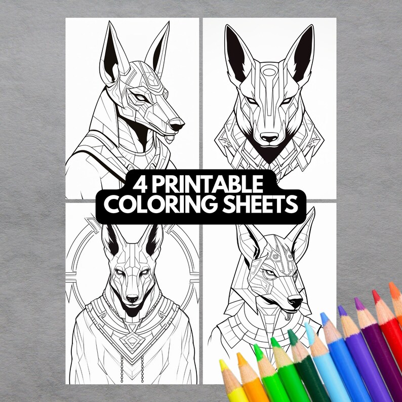 Anubis Altar Printable Coloring Pages Digital Download - Egyptian God ...