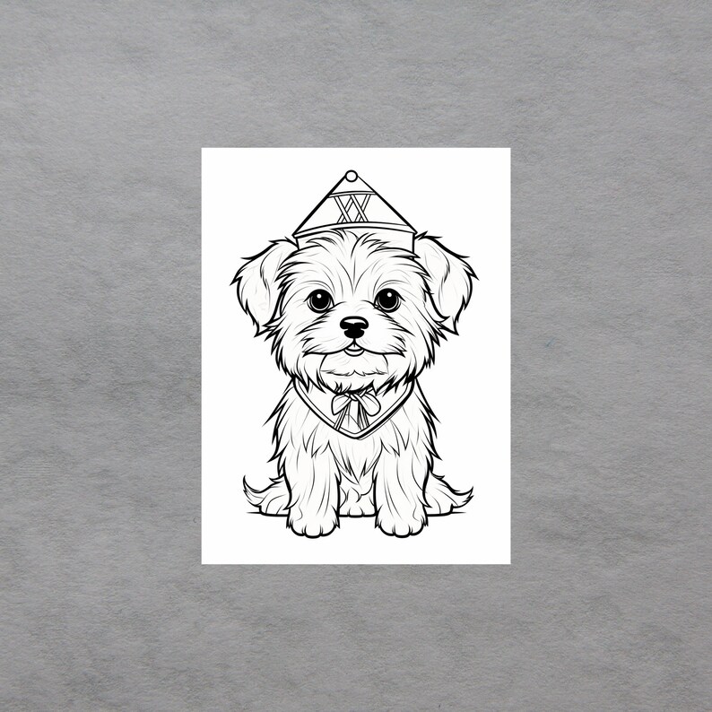 Dogs Dressed up Easy Dog Coloring Pages for Kids Toddlers Preschoolers ...