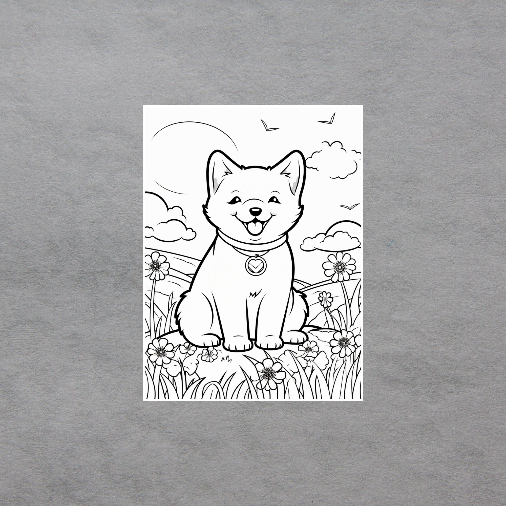 Cats and Dogs Printable Coloring Pages for Kids and Adults: 50 Coloring ...