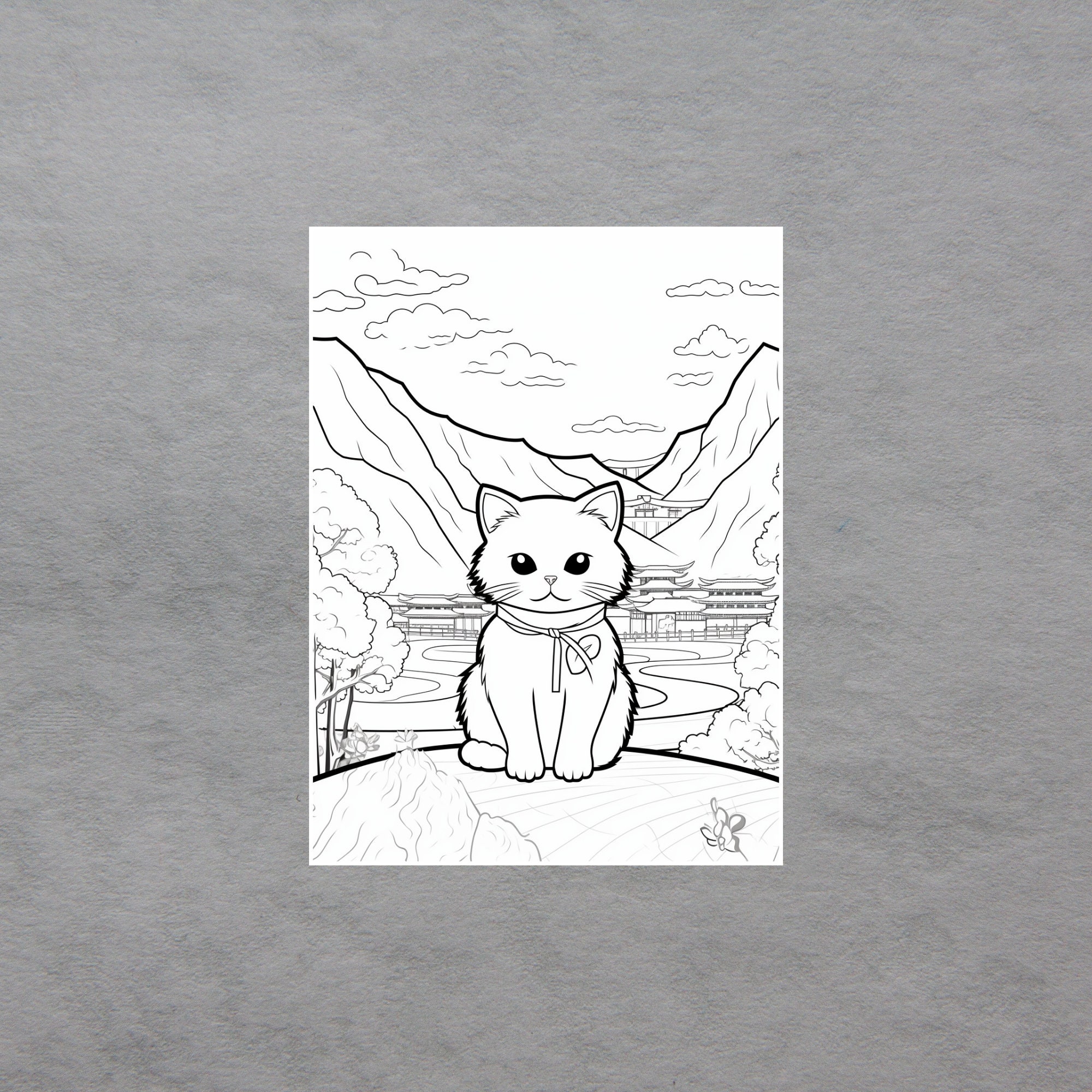 Cats and Dogs Printable Coloring Pages for Kids and Adults: 50 Coloring ...