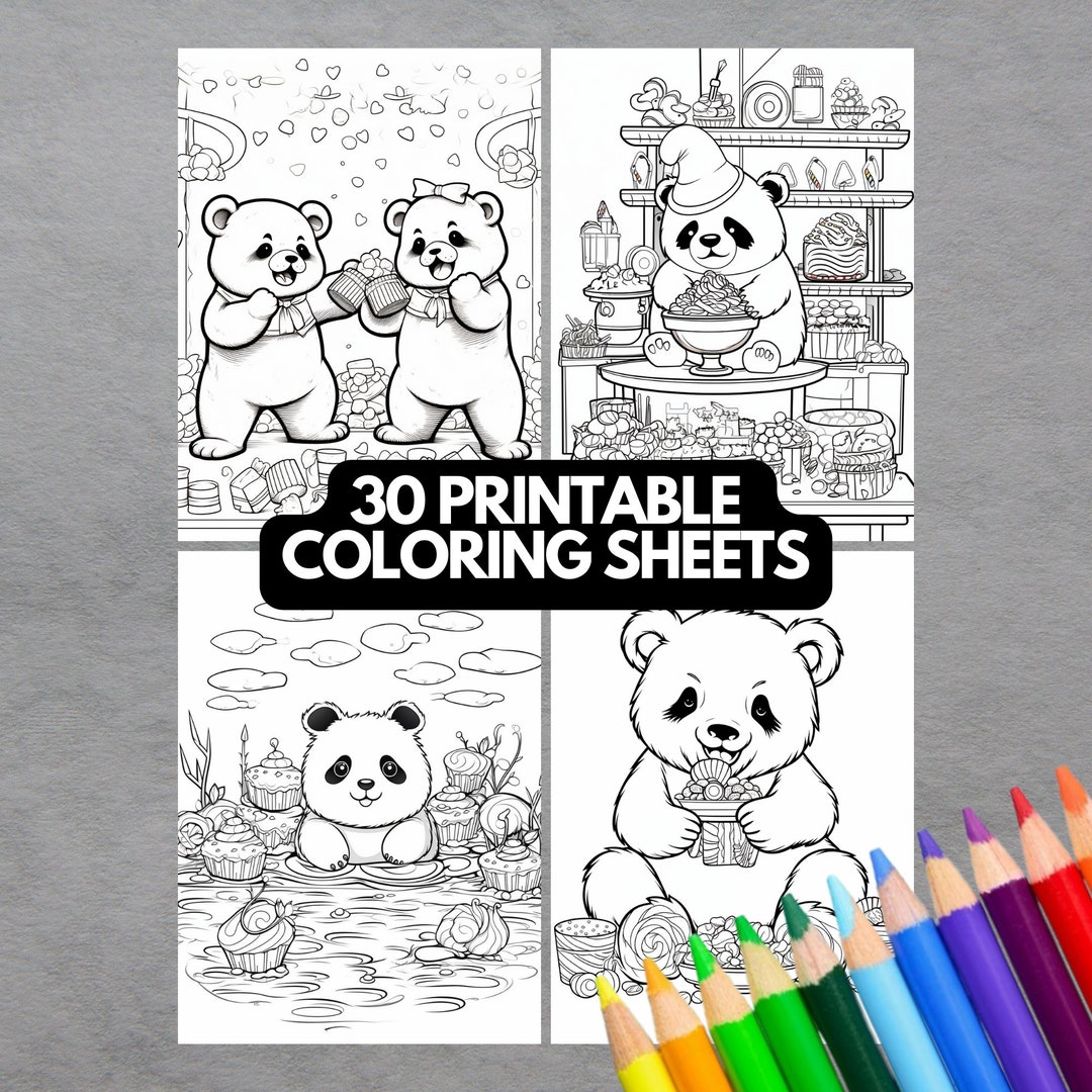 Panda Bear Coloring Book Pages 30 Coloring Pictures of Pandas Happy ...