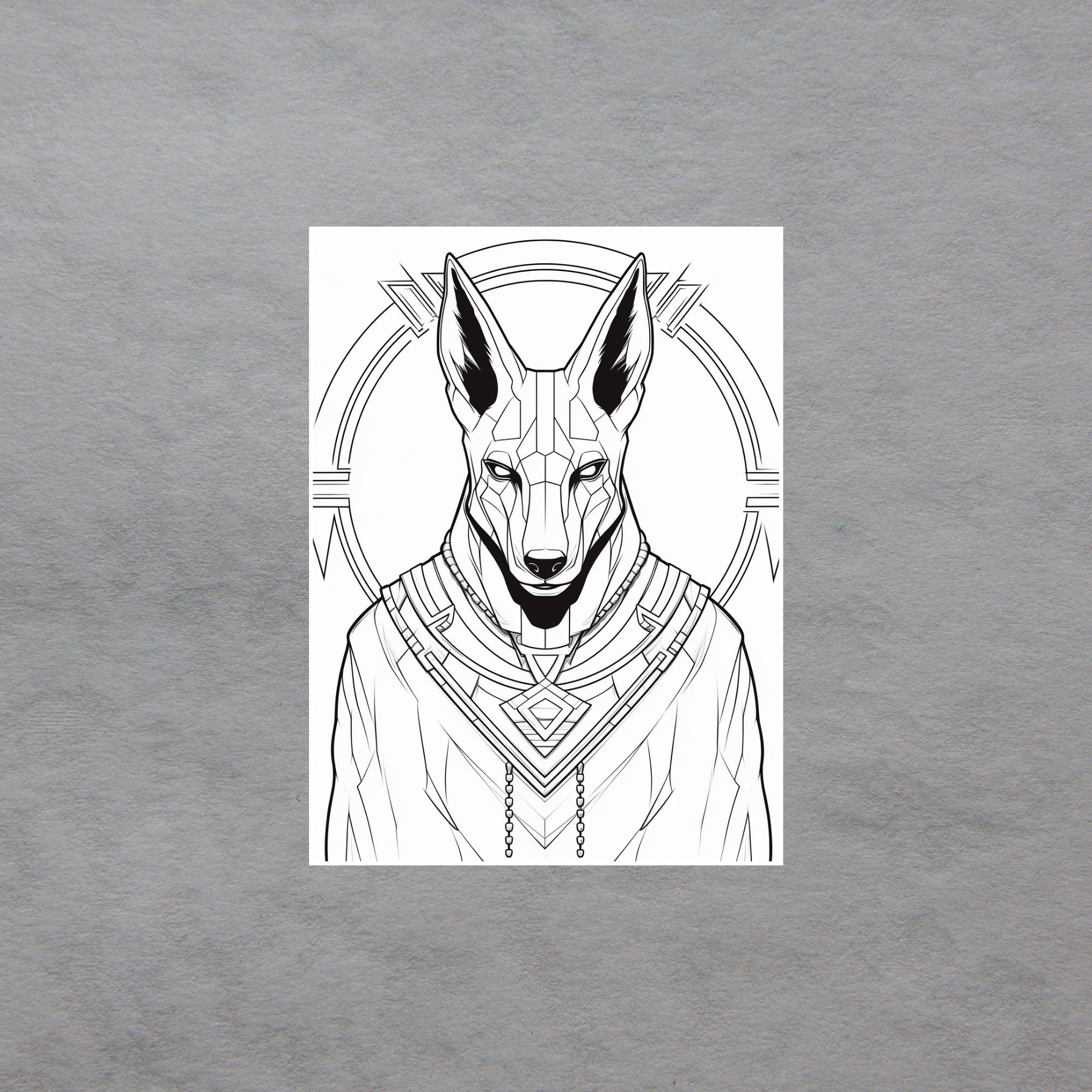 Anubis Altar Printable Coloring Pages Digital Download - Egyptian God ...