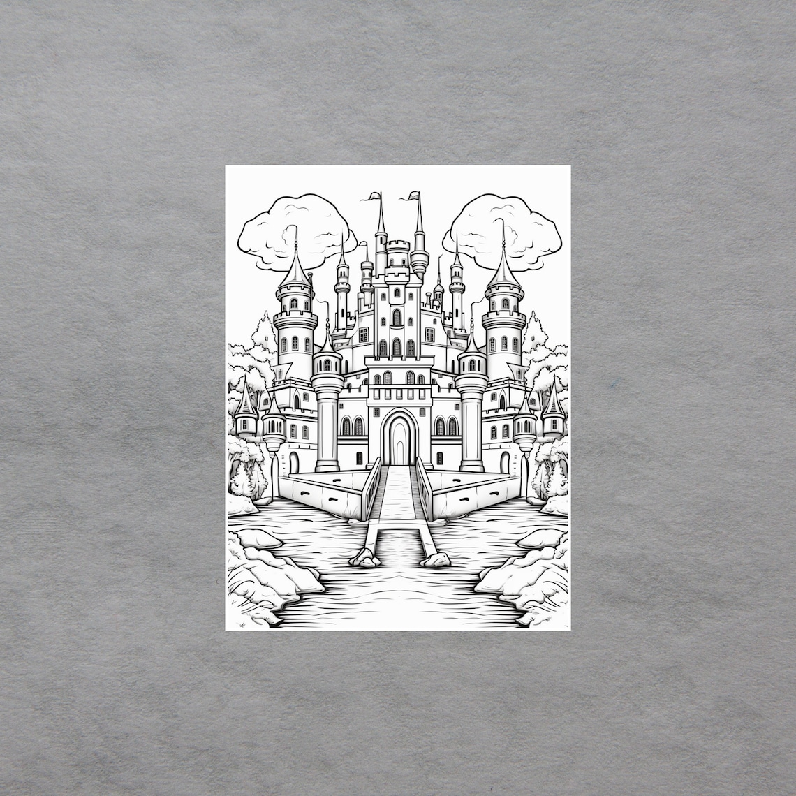 Fantasy Castle Coloring Book, Printable PDF, Fairytale Landscape ...