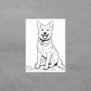 Shiba Inu Coloring Pages, Instant Download Digital Coloring E-book Full ...