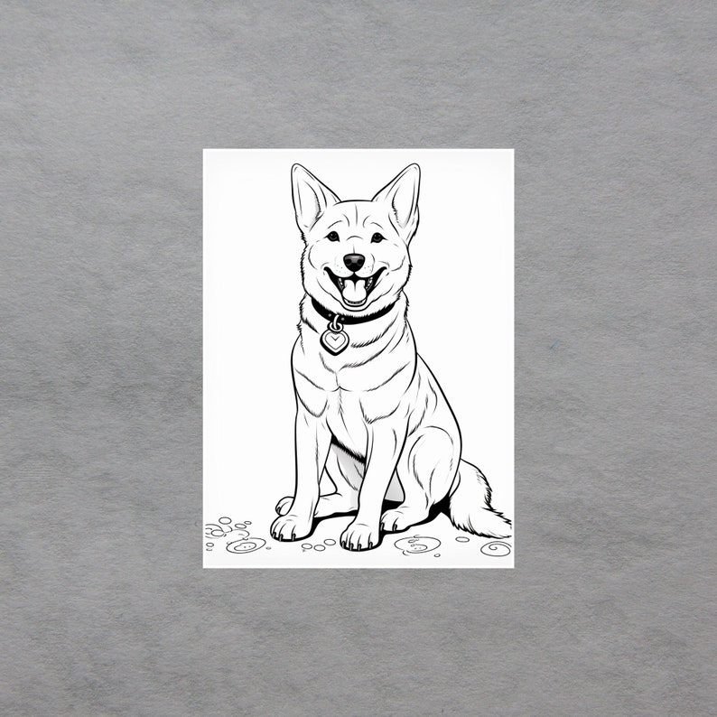 Shiba Inu Coloring Pages, Instant Download Digital Coloring E-book Full ...
