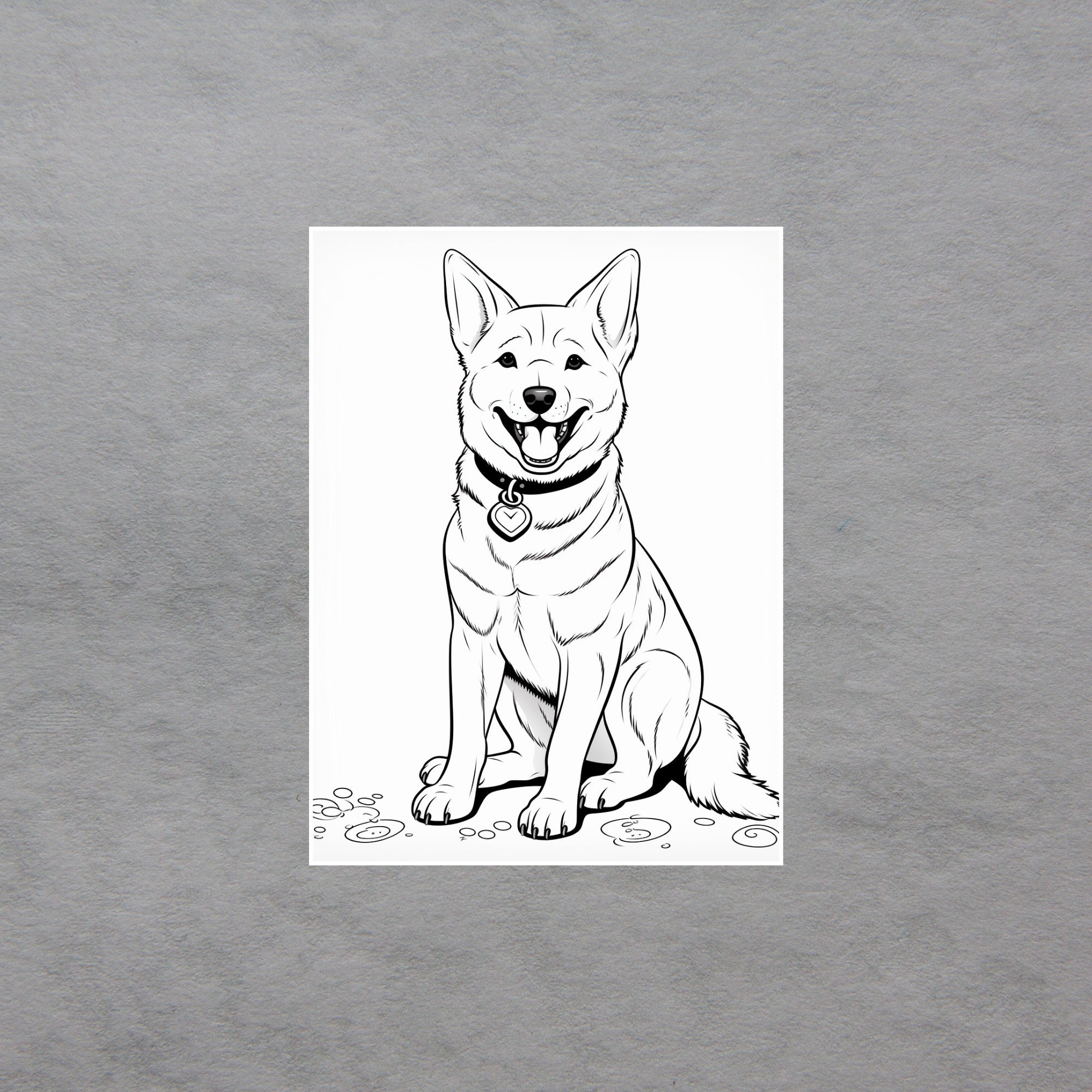 Shiba Inu Coloring Pages, Instant Download Digital Coloring E-book Full ...