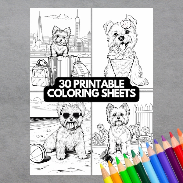 Terrier Coloring Page - Etsy