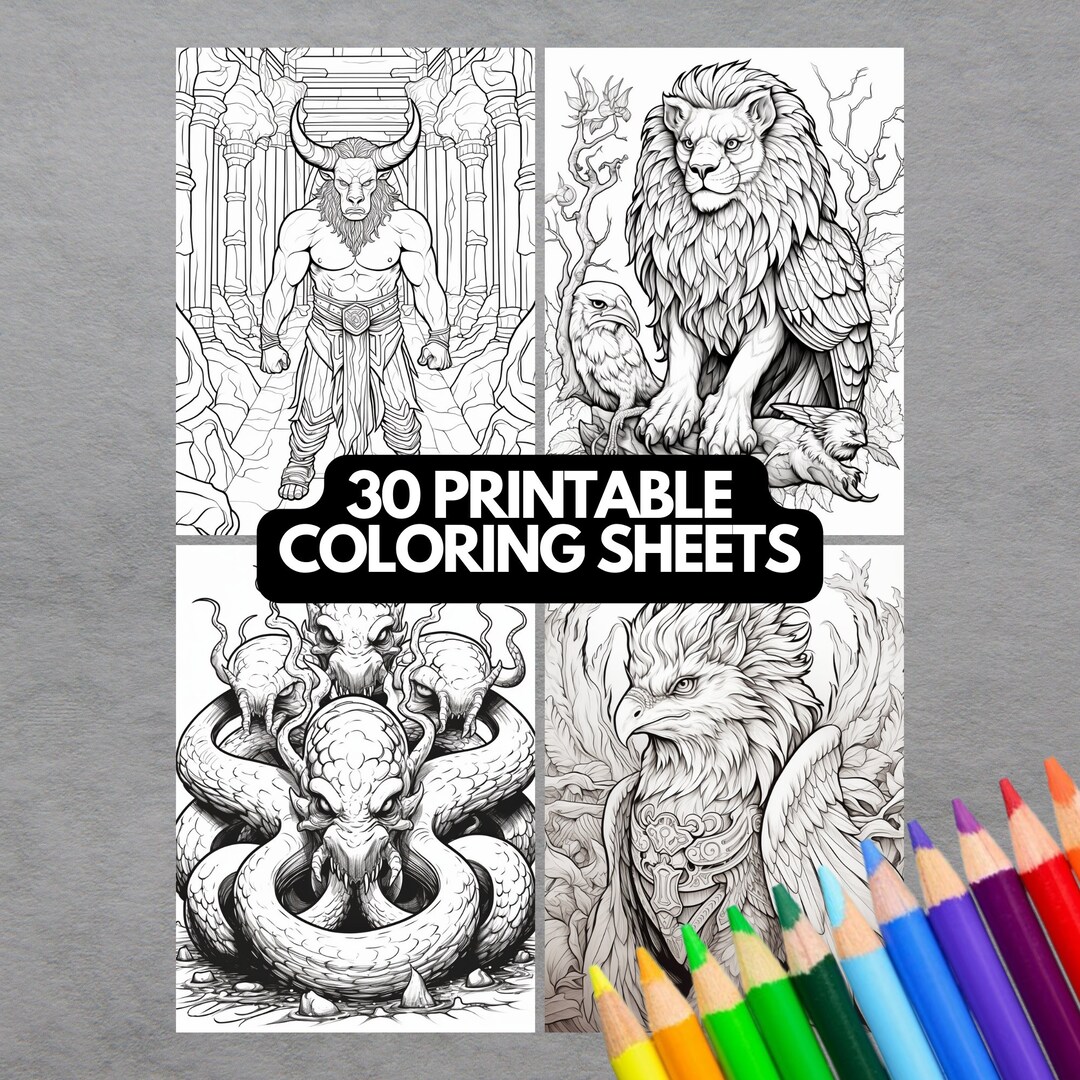 30 Fantasy Creatures Coloring Pages | Printable Coloring Book ...
