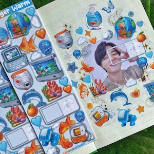 Frutiger Aero Matte Vinyl Sticker Sheet: Orange Warm Deco - Etsy