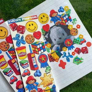 Kidcore Playroom Deco Sticker Sheet | Matte Vinyl Sticker | Cute ...