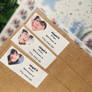 Personalized K-pop Address Labels: Custom Photo Label Stickers - Etsy