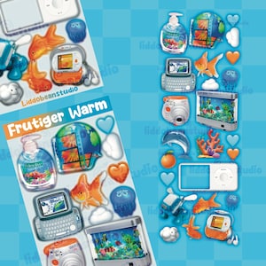 Frutiger Aero Matte Vinyl Sticker Sheet: Orange Warm Deco - Etsy