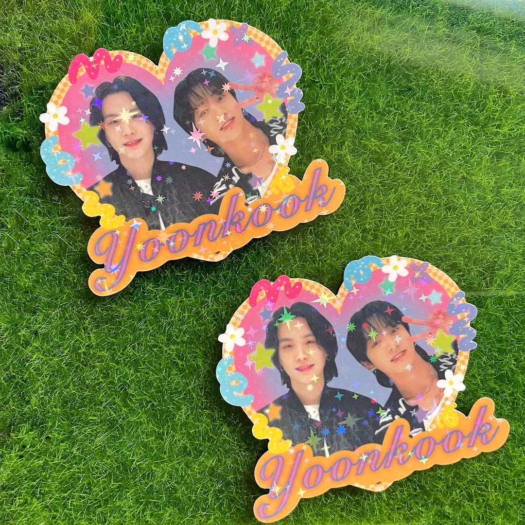 Yoonkook Sticker | Holo Sparkle | Cute Jungkook and Yoongi Sticker ...