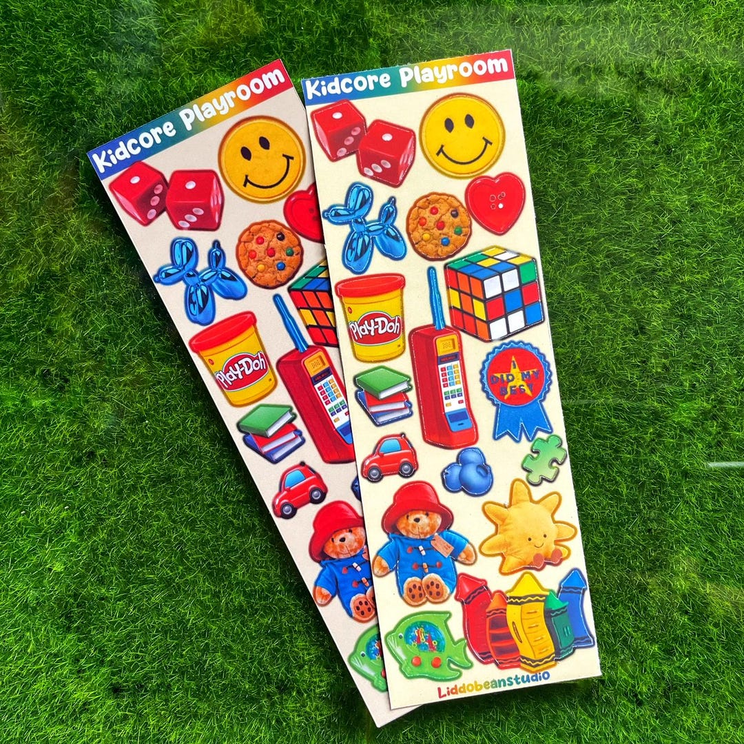 Kidcore Playroom Deco Sticker Sheet | Matte Vinyl Sticker | Cute ...