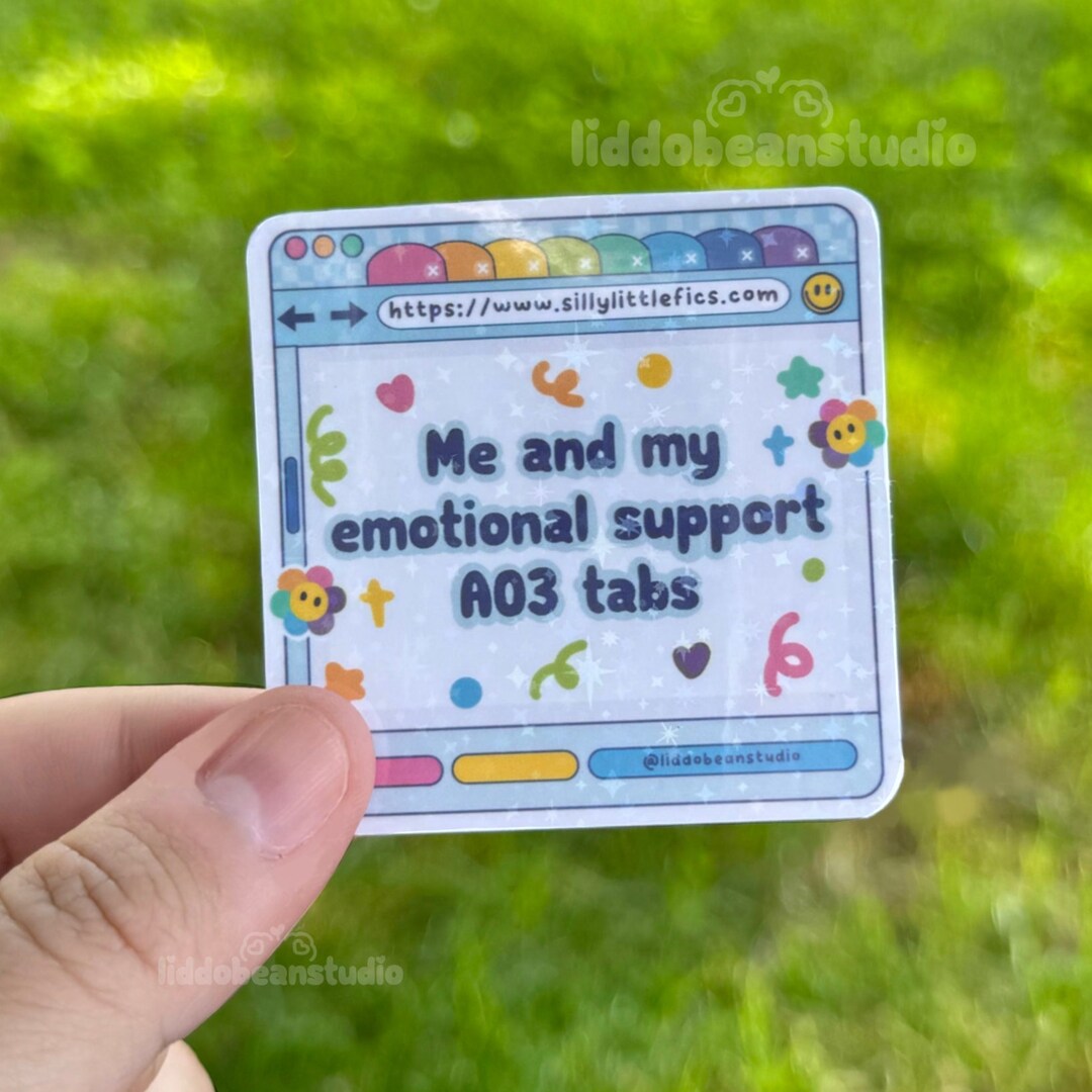 AO3 Tabs Sticker | Vinyl Sparkly Holo Sticker | Fanfic Sticker ...