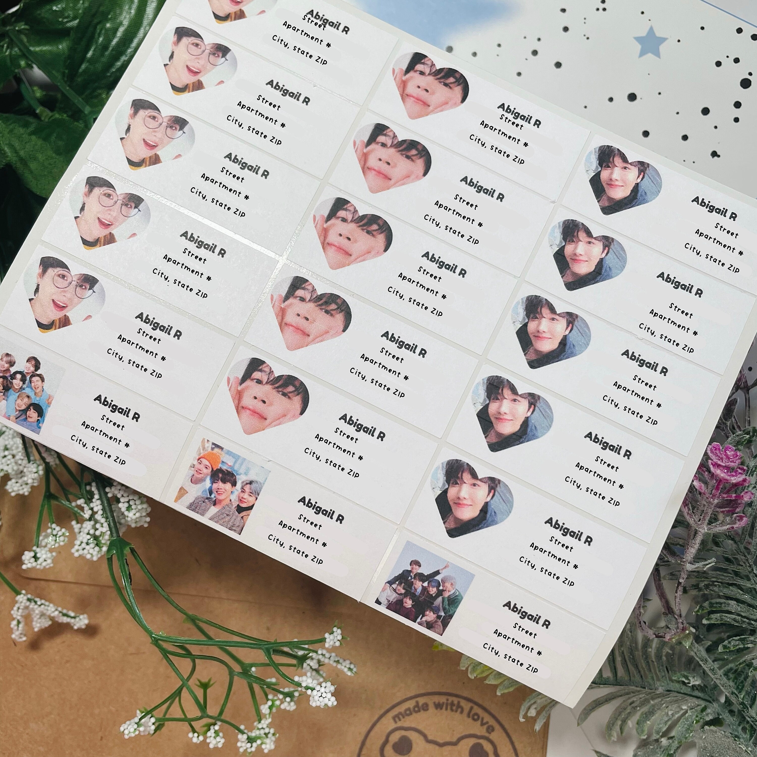 Personalized K-pop Address Labels: Custom Photo Label Stickers - Etsy