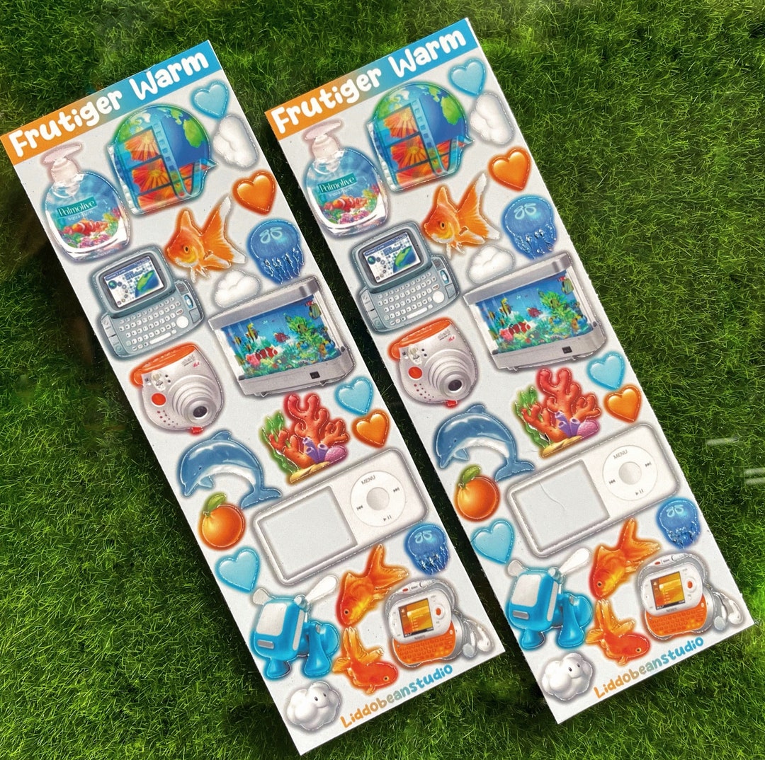Orange Frutiger Aero Warm Deco Sticker Sheet | Matte Vinyl Sticker ...