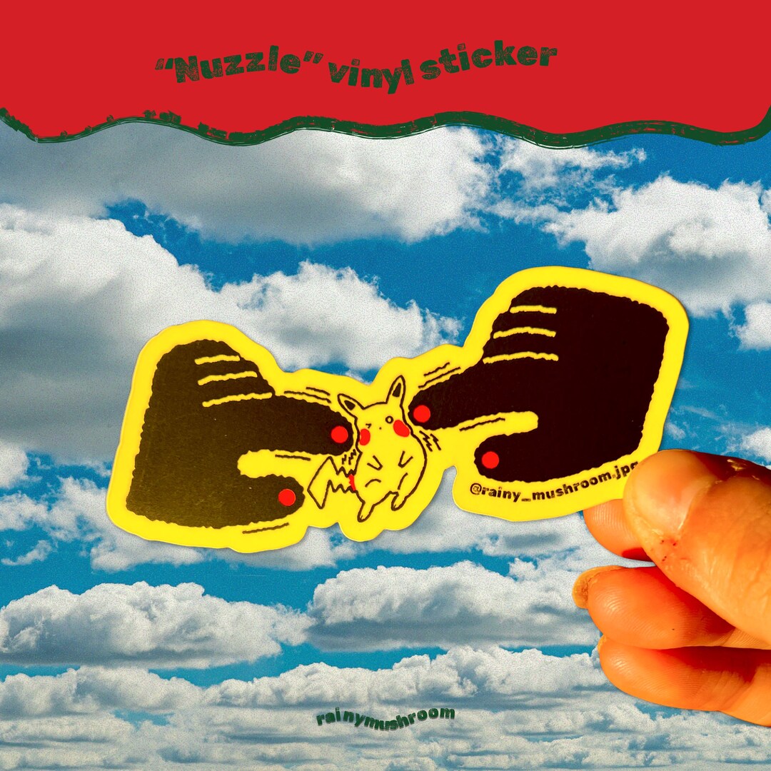 Shocked Pikachu "nuzzle" Art Sticker – Matte Weatherproof Vinyl Anime ...