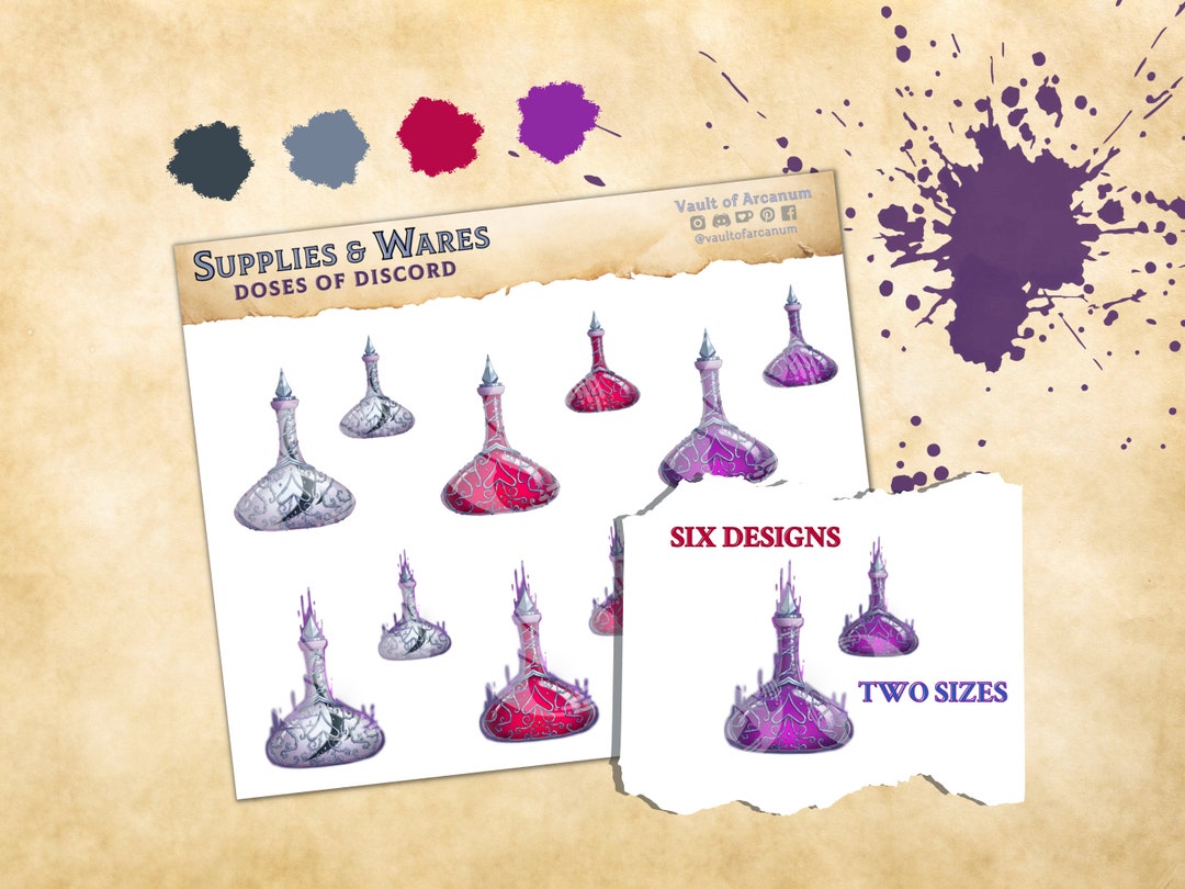 Doses of Discord, Homebrewed Dungeons and Dragons Item Stickers ...