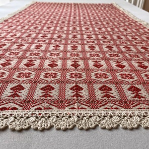 Vintage Italian Table Runner in Red and White Patterns With - Etsy