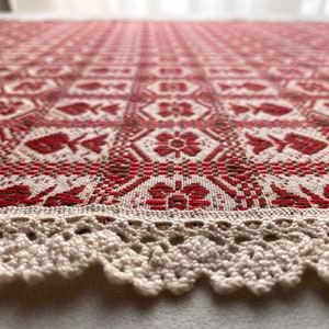 Vintage Italian Table Runner in Red and White Patterns With - Etsy