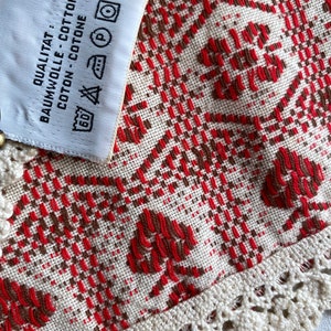 Vintage Italian Table Runner in Red and White Patterns With - Etsy