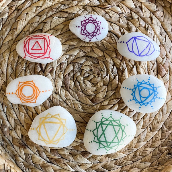 Painted Chakra Rocks - Etsy