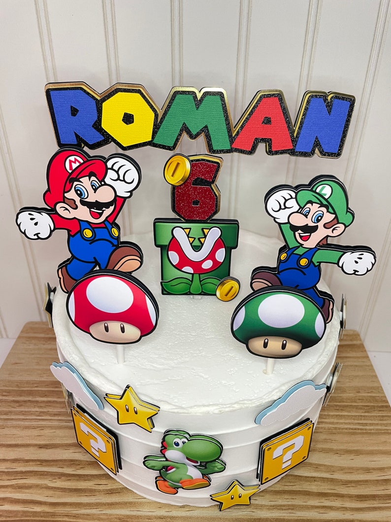 Mario Cake Topper Mario Cake Decor - Etsy