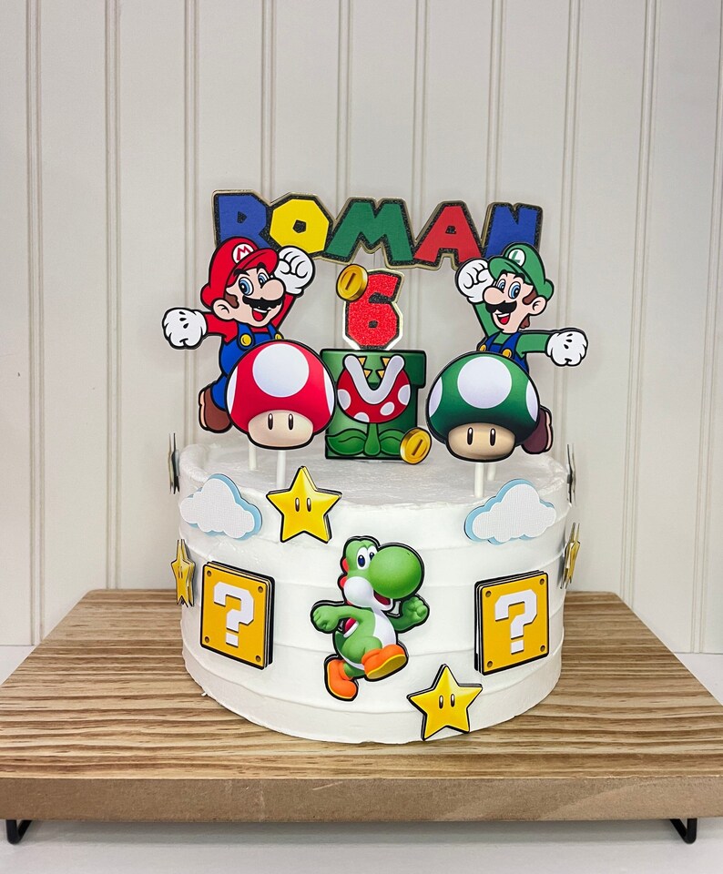 Mario Cake Topper Mario Cake Decor - Etsy