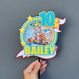 Personalized Yellow Tail Shaker Cake Topper | Tails Yellow Sonic Cake ...