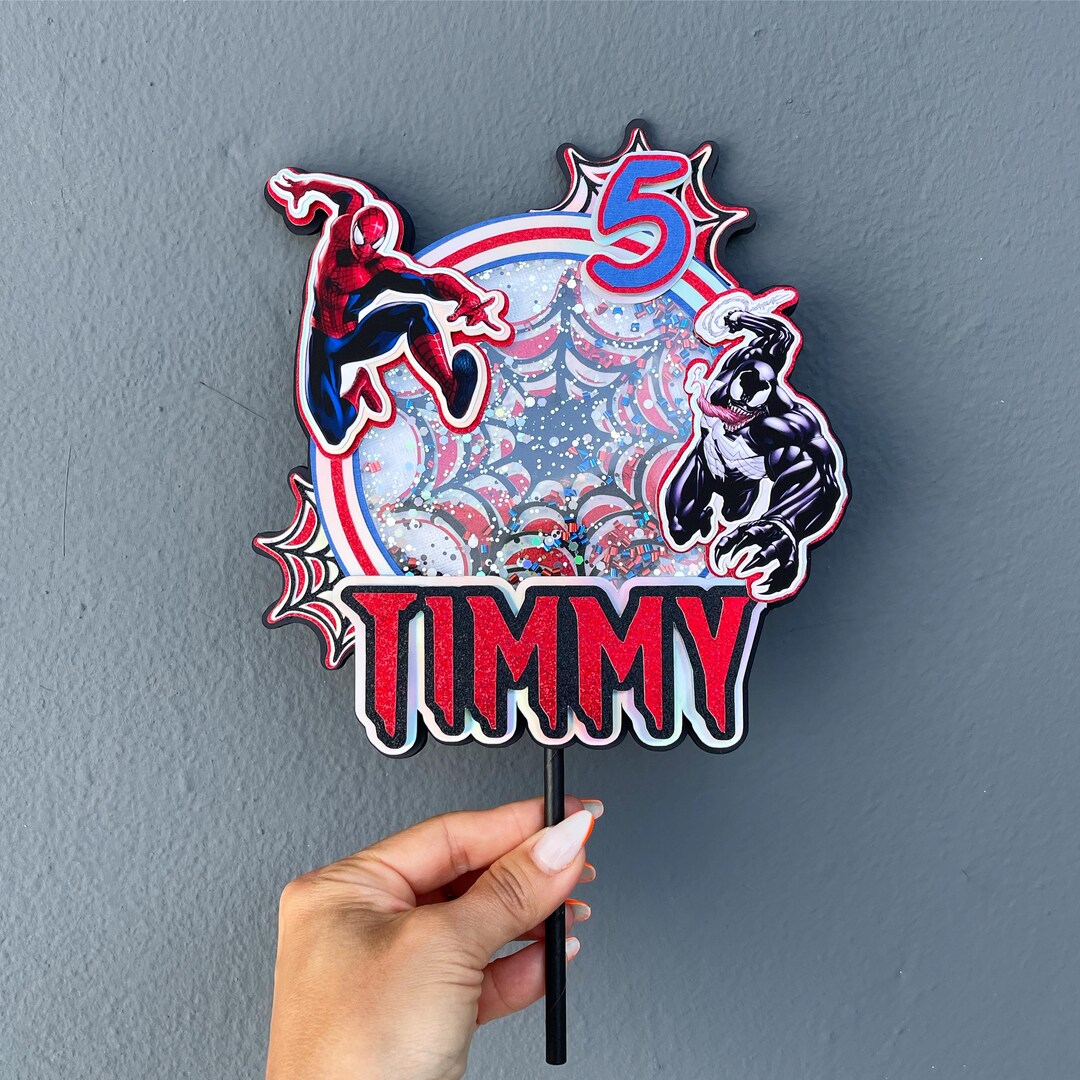 Personalized Venom and Spiderman Cake Topper | Venom and Spiderman Cake ...