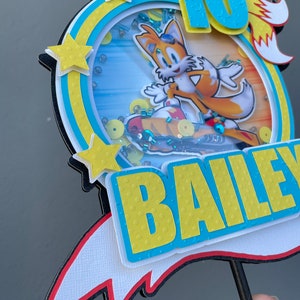 Personalized Yellow Tail Shaker Cake Topper | Tails Yellow Sonic Cake ...